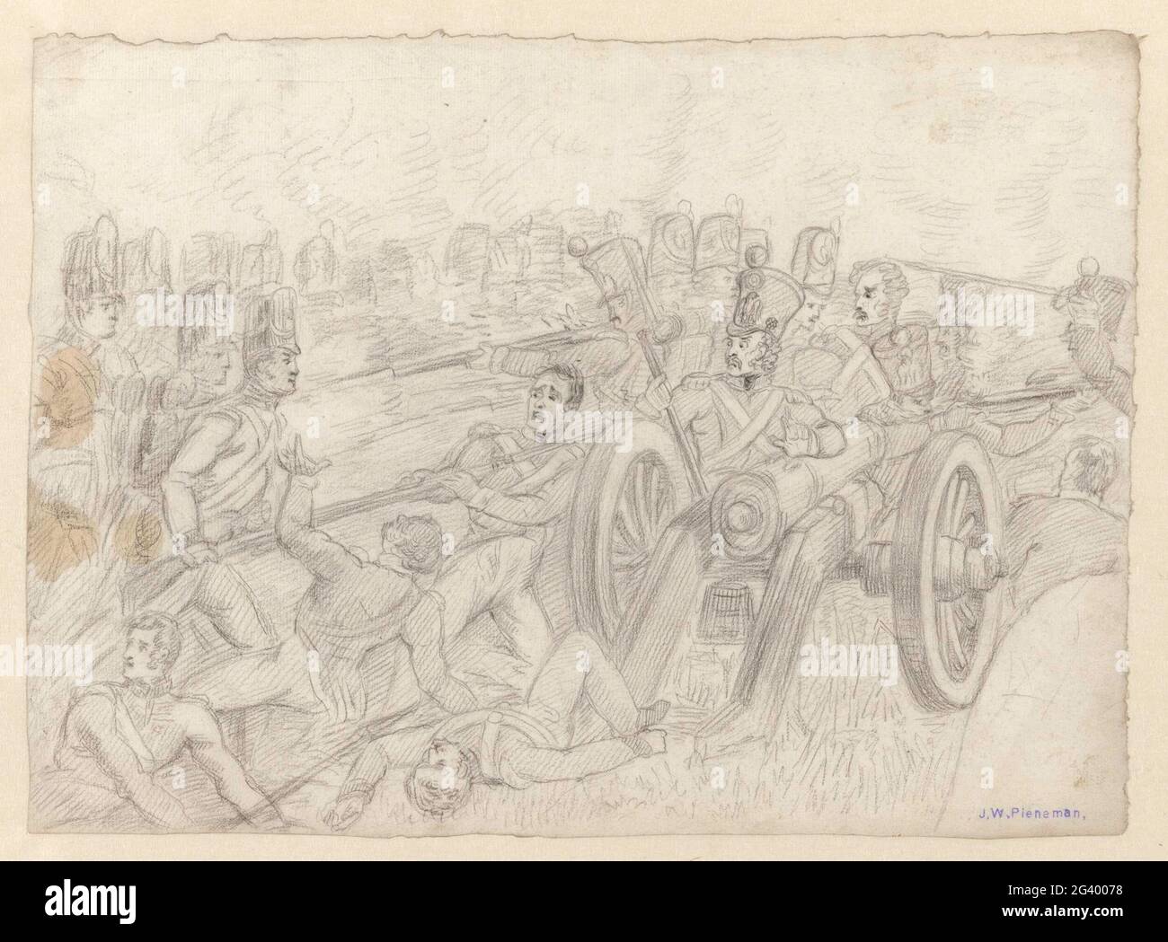 Detail from the painting the Battle of Waterloo Stock Photo - Alamy