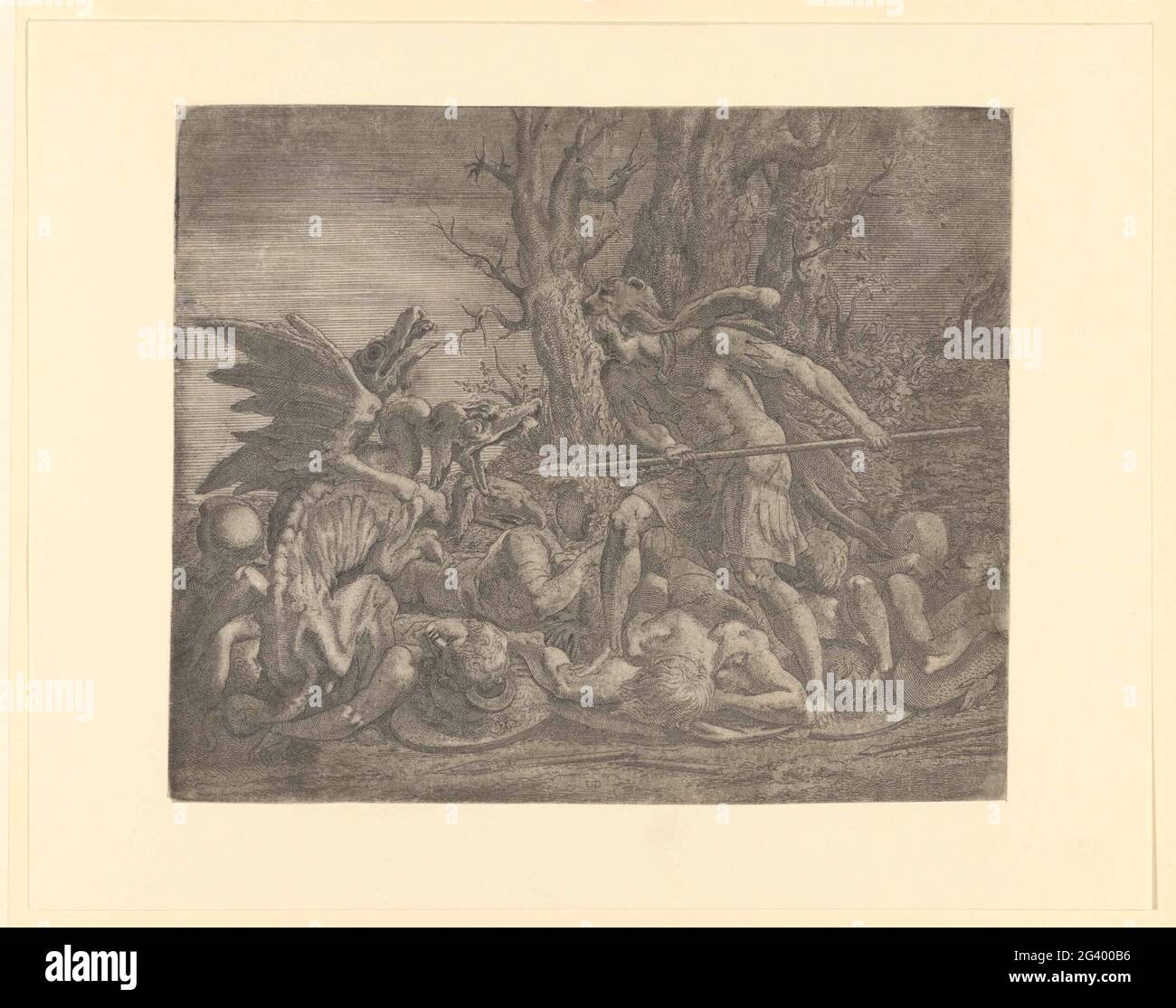 Cadmus fights the dragon Stock Photo - Alamy