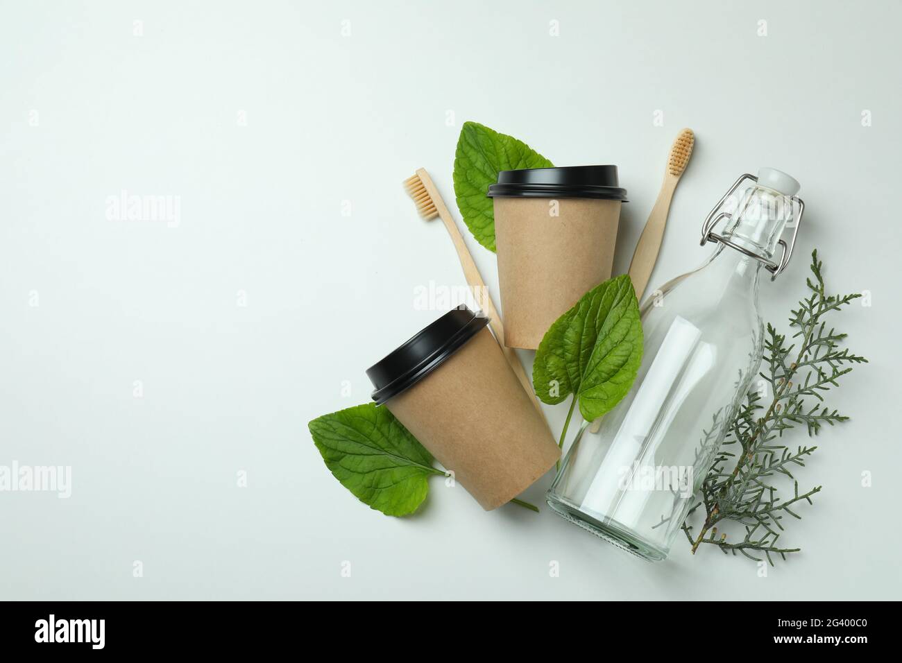 Eco friendly zero waste concept on white background Stock Photo - Alamy