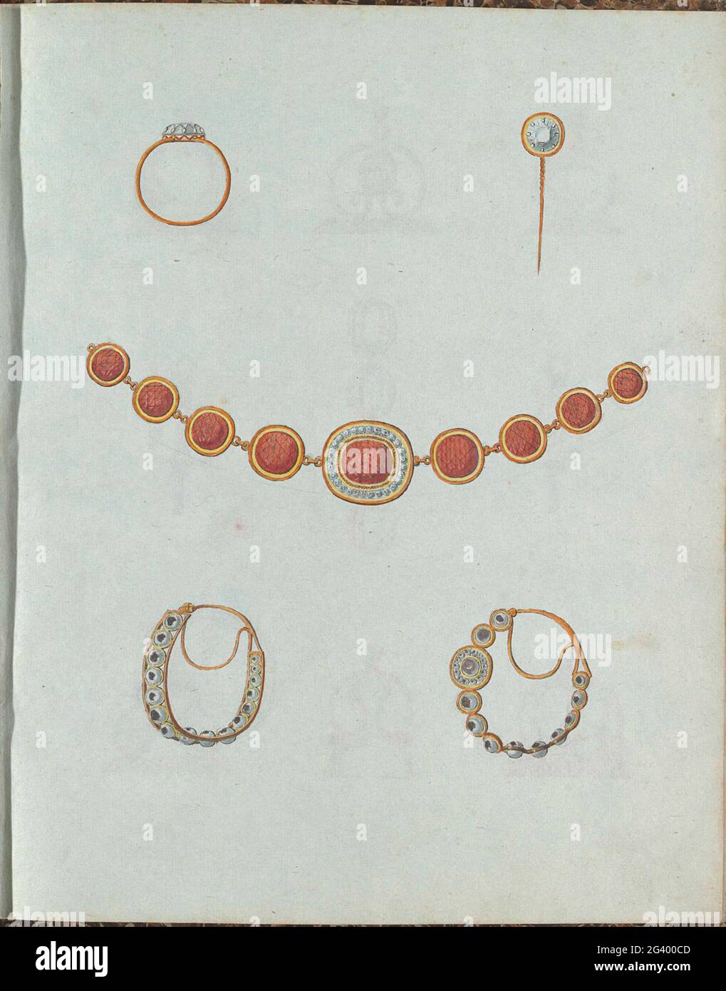 Five jewels including one ring Stock Photo - Alamy