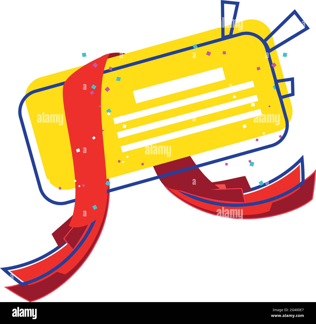 ribbon with sticker Stock Vector Image & Art - Alamy