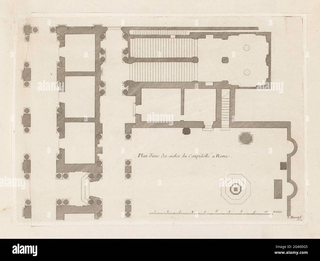 Map of one of the Palazzi at the Piazza del Campidoglio in Rome; Plan d ...