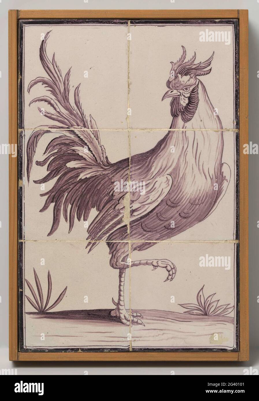 Tile tape from a rooster. Tile tile of six tiles (3 x 2) with a purple ...