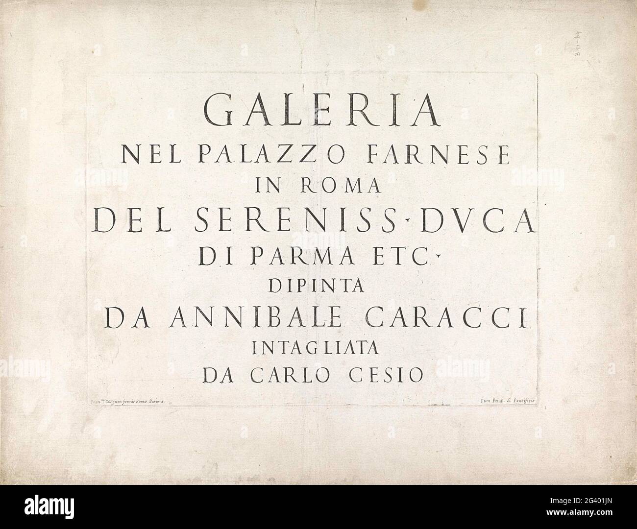 Title print with text; Paintings in Palazzo Farnese in Rome; Galeria in ...