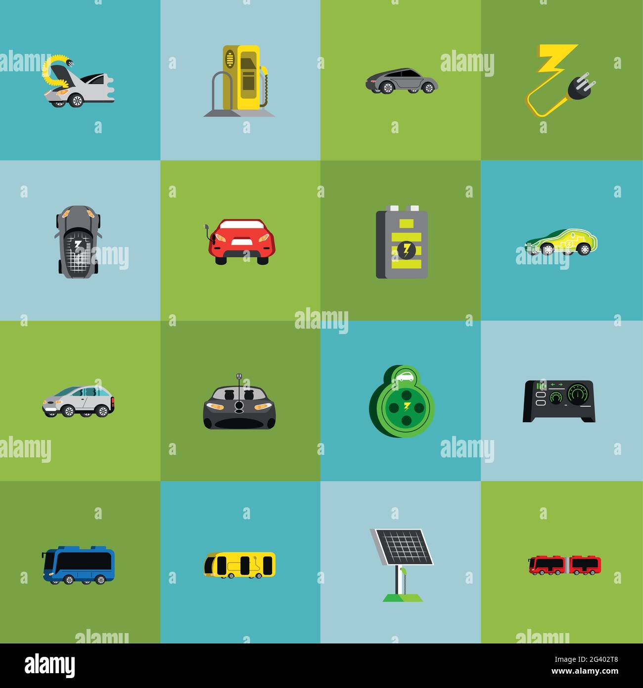 electric car icons set Stock Vector Image & Art - Alamy