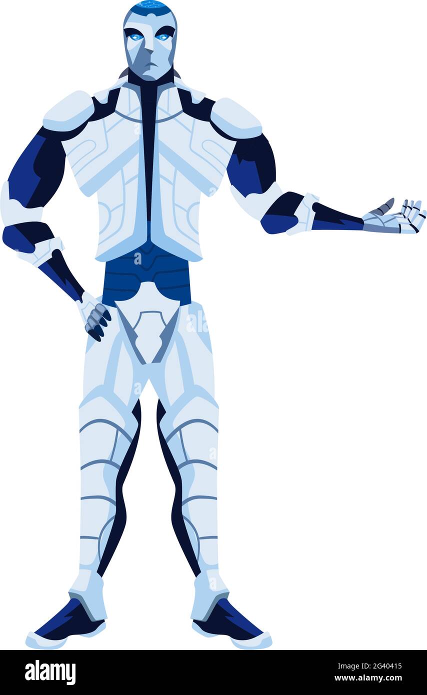 Robot cartoon on white background Stock Vector Image & Art - Alamy