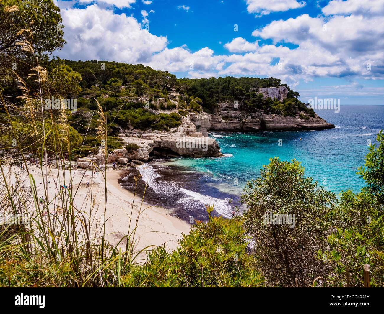 Cala Mitjana, Mitjana Bay, Menorca or Minorca, Balearic Islands, Spain ...