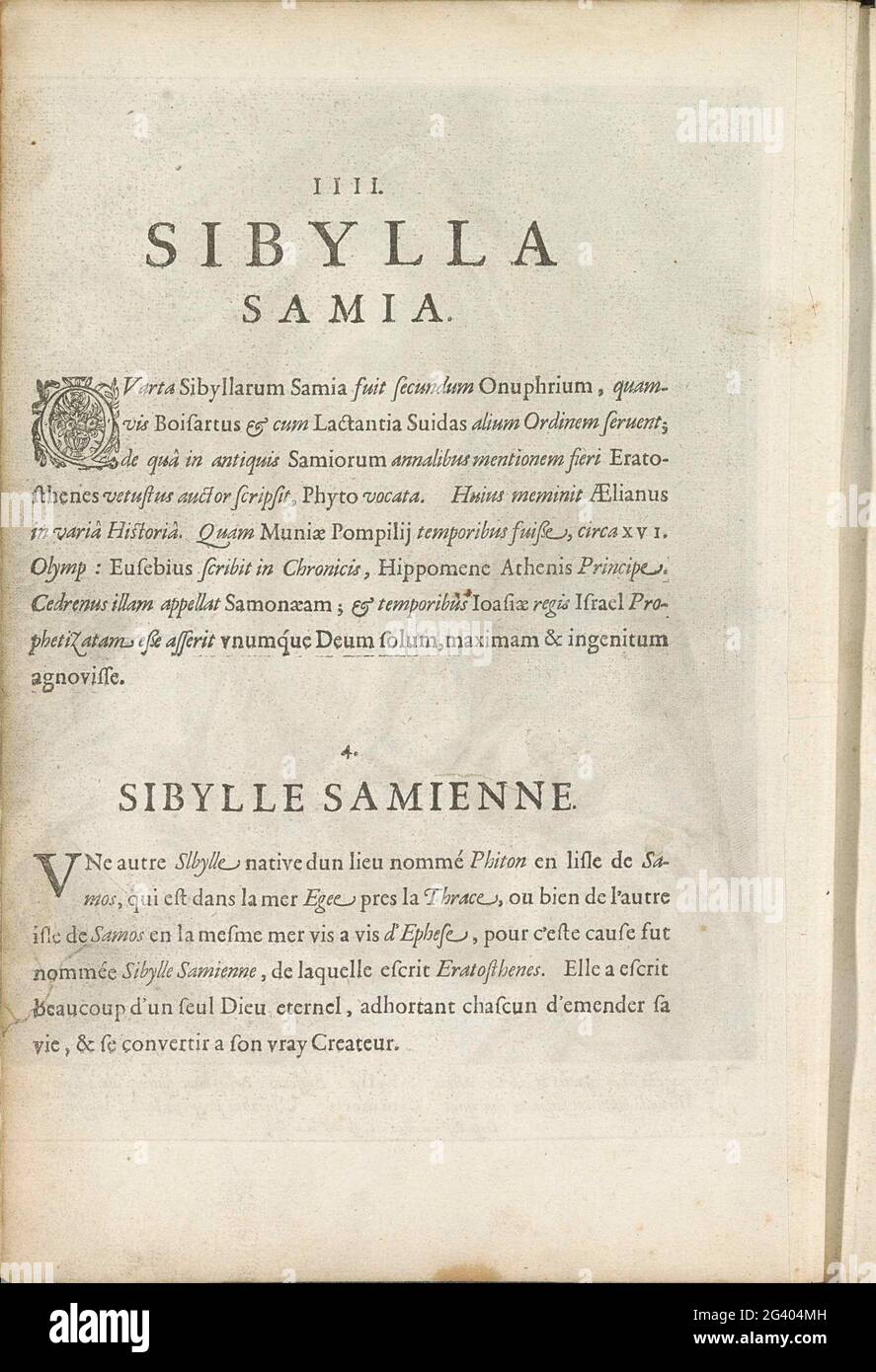 Text sheet at a Samos Sibille presentation; Sibylla Samia / Sibylle ...