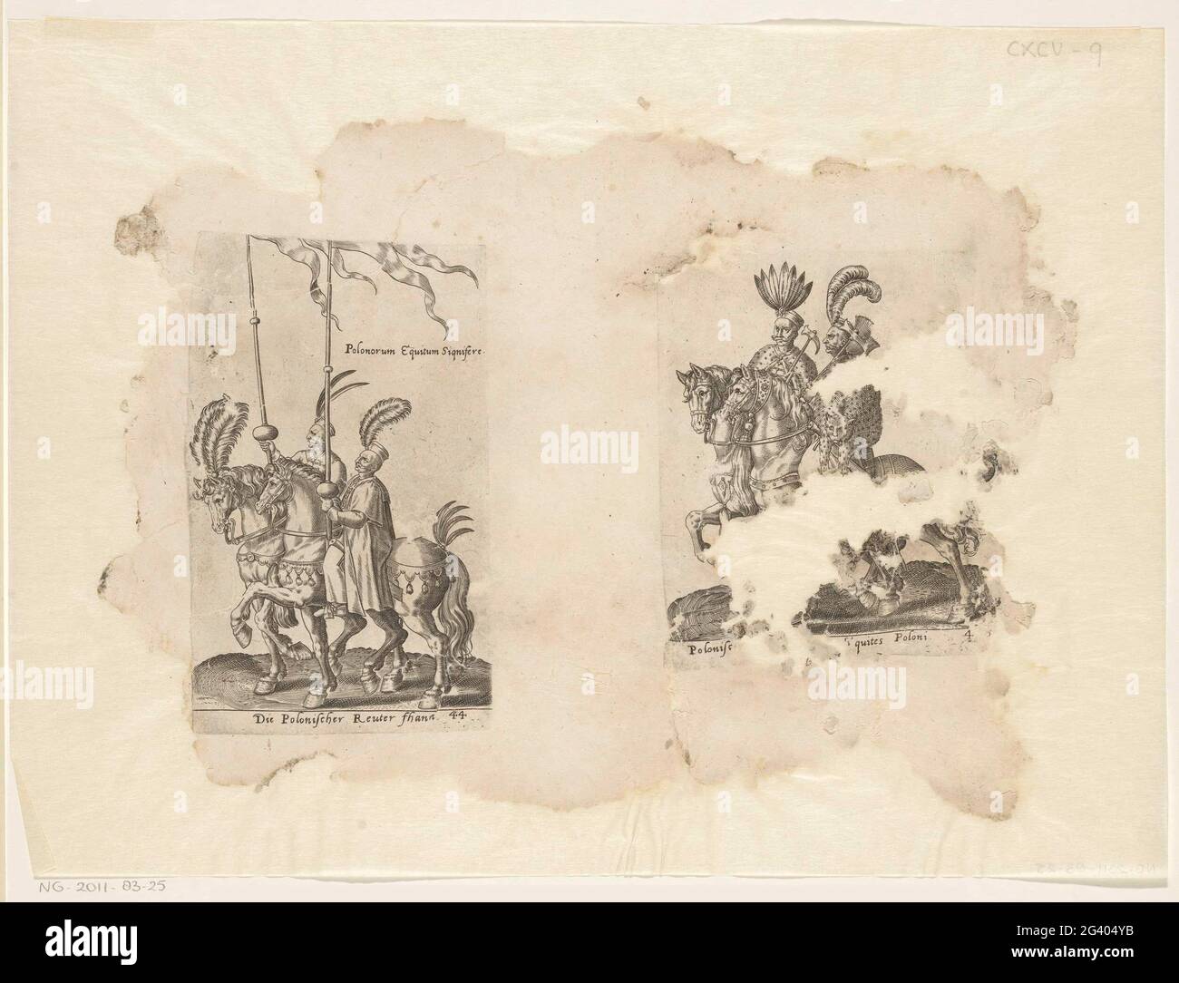 Polish banner carriers and Polish riders; Equestrian series. Two prints ...
