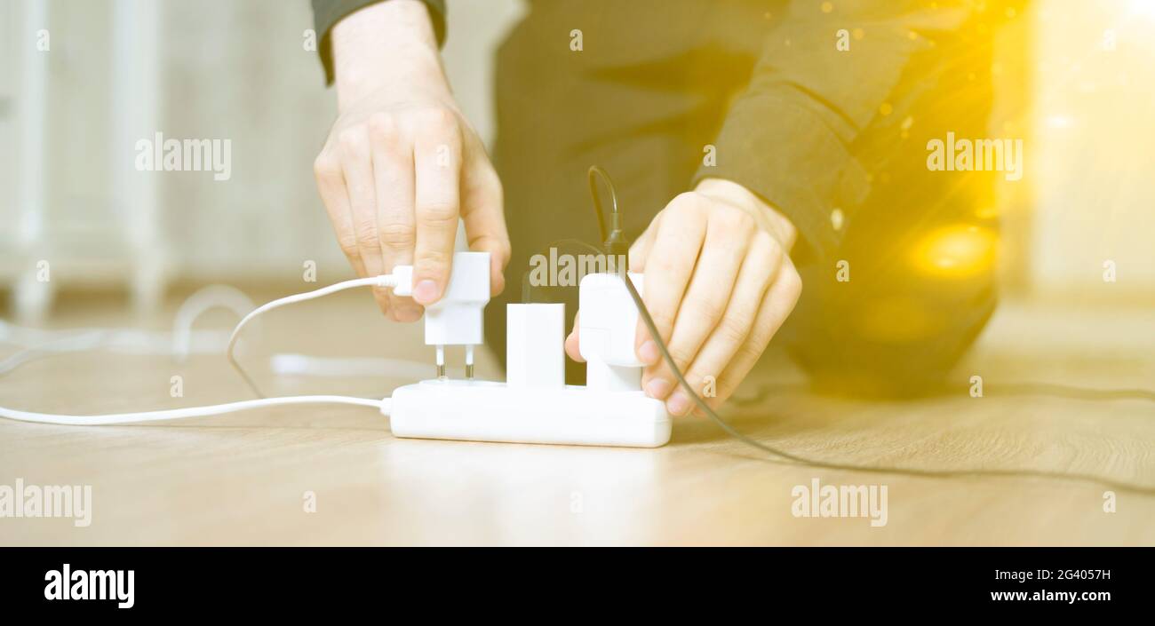 Plug sockets overload hi-res stock photography and images - Alamy