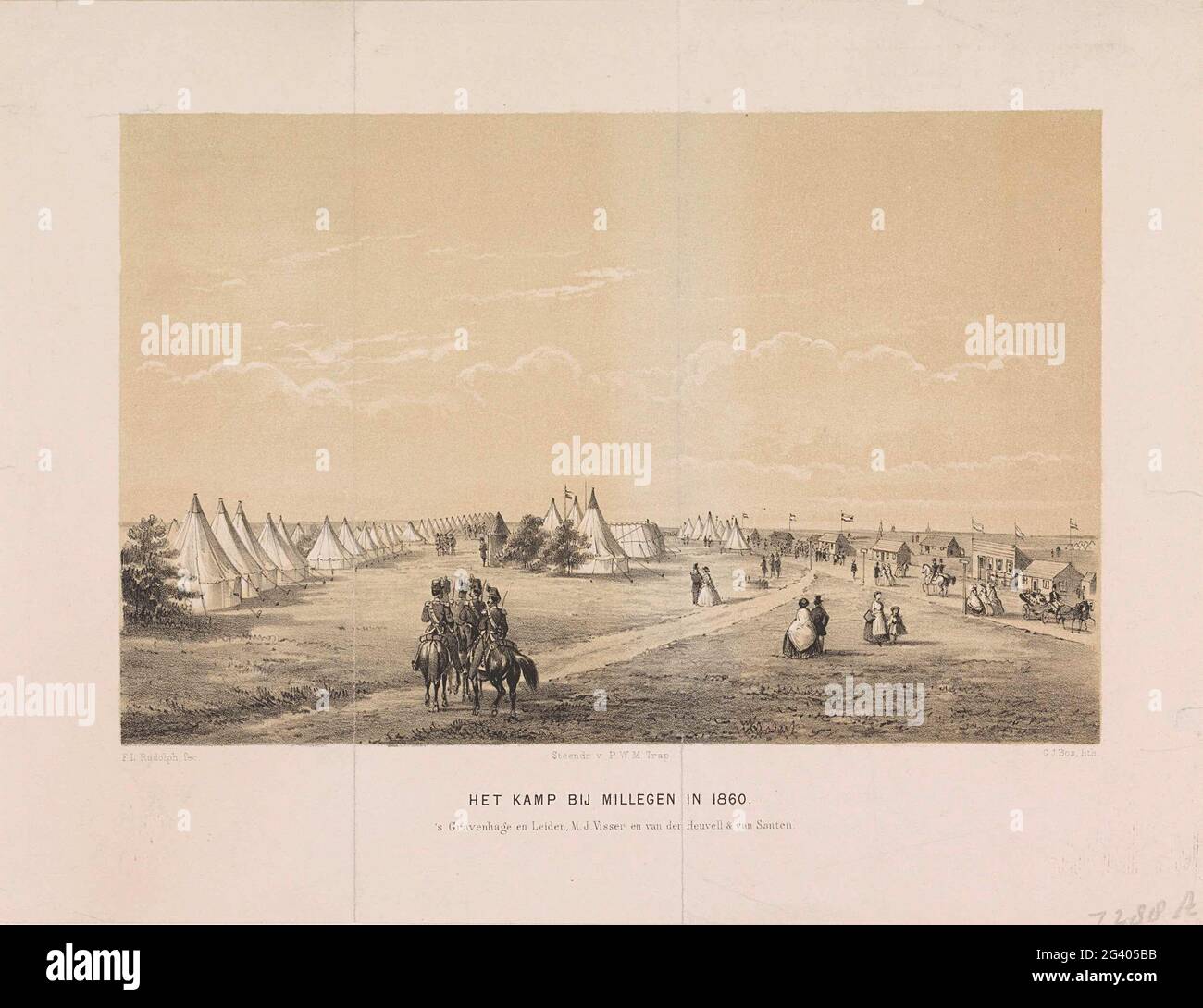 The camp at Millegen in 1860. The camp of the Dutch army at Milligen in ...