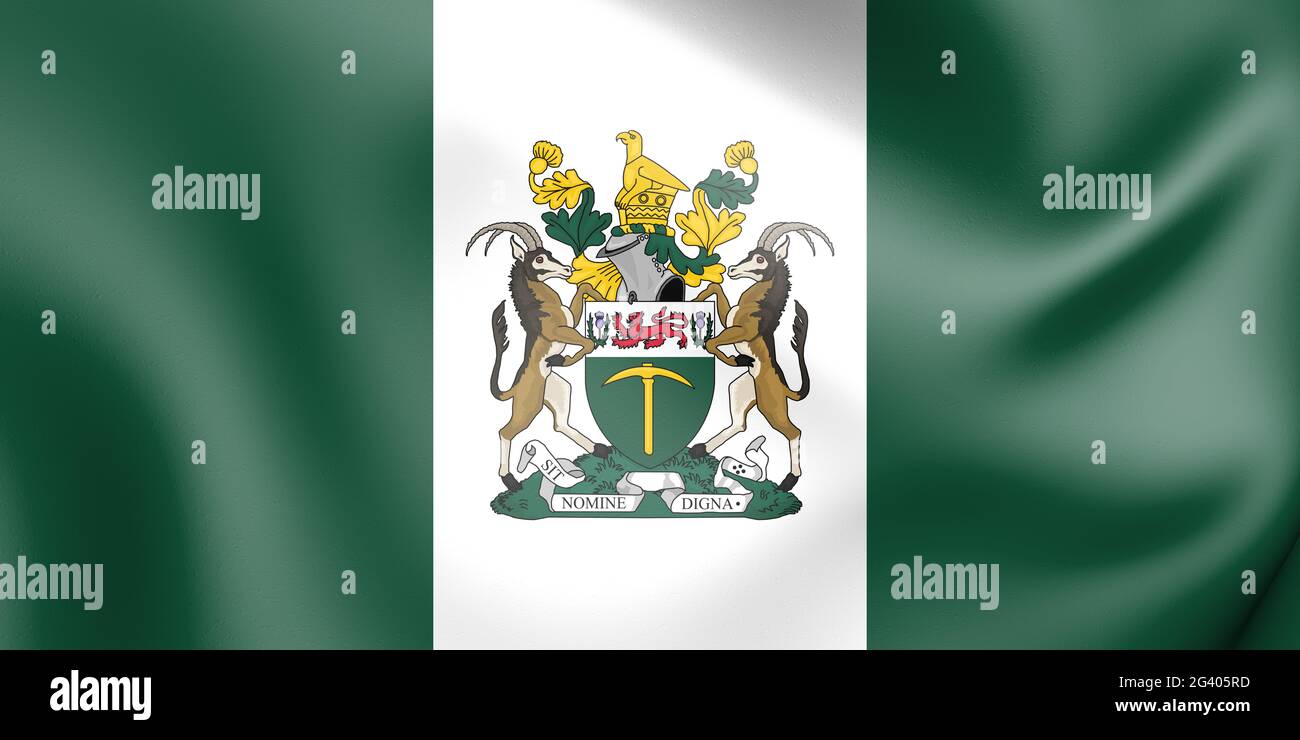 3D Flag of Rhodesia (1968-1979). 3D Illustration Stock Photo - Alamy