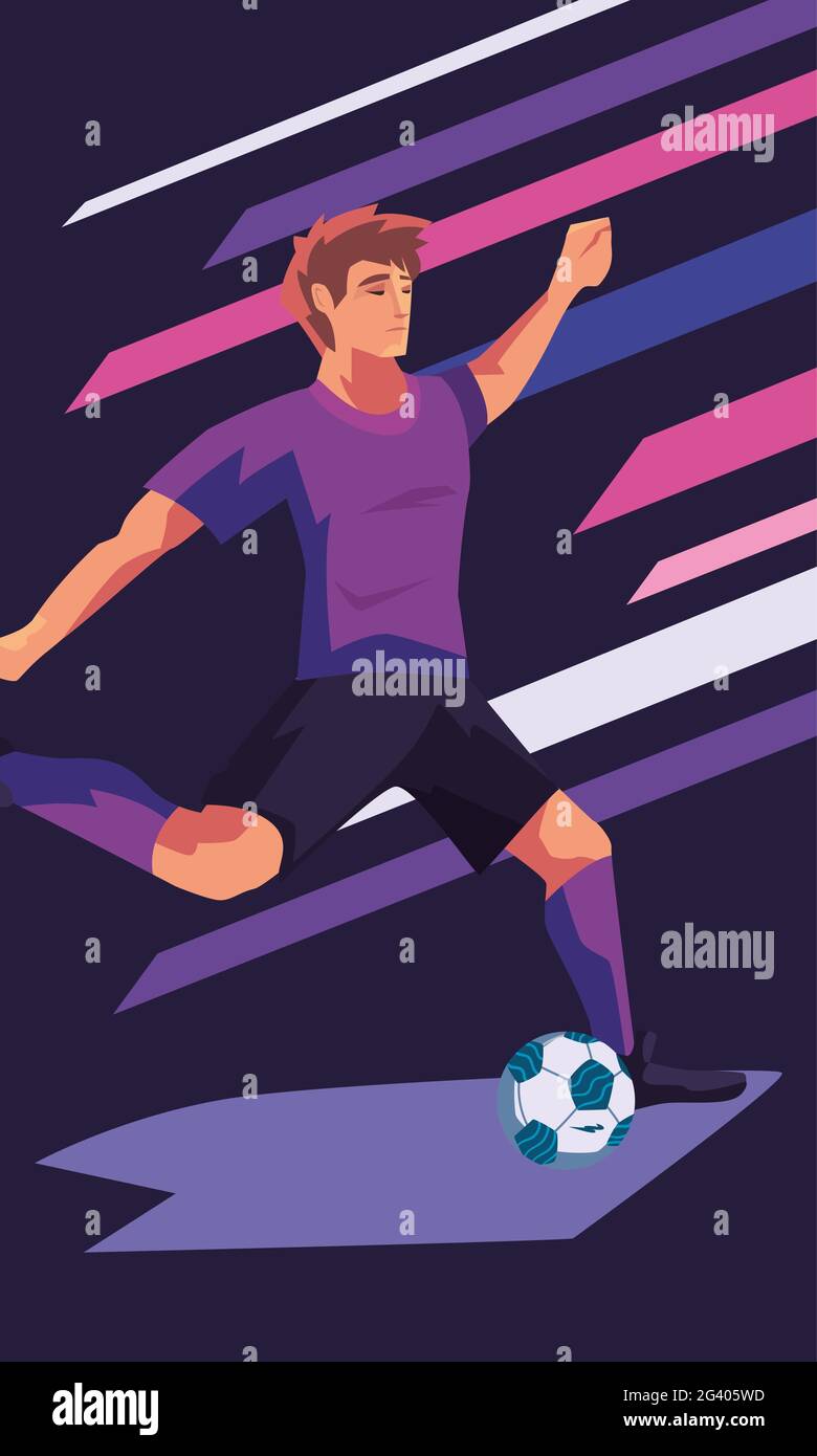 Soccer and football player man with ball Stock Vector Image & Art - Alamy