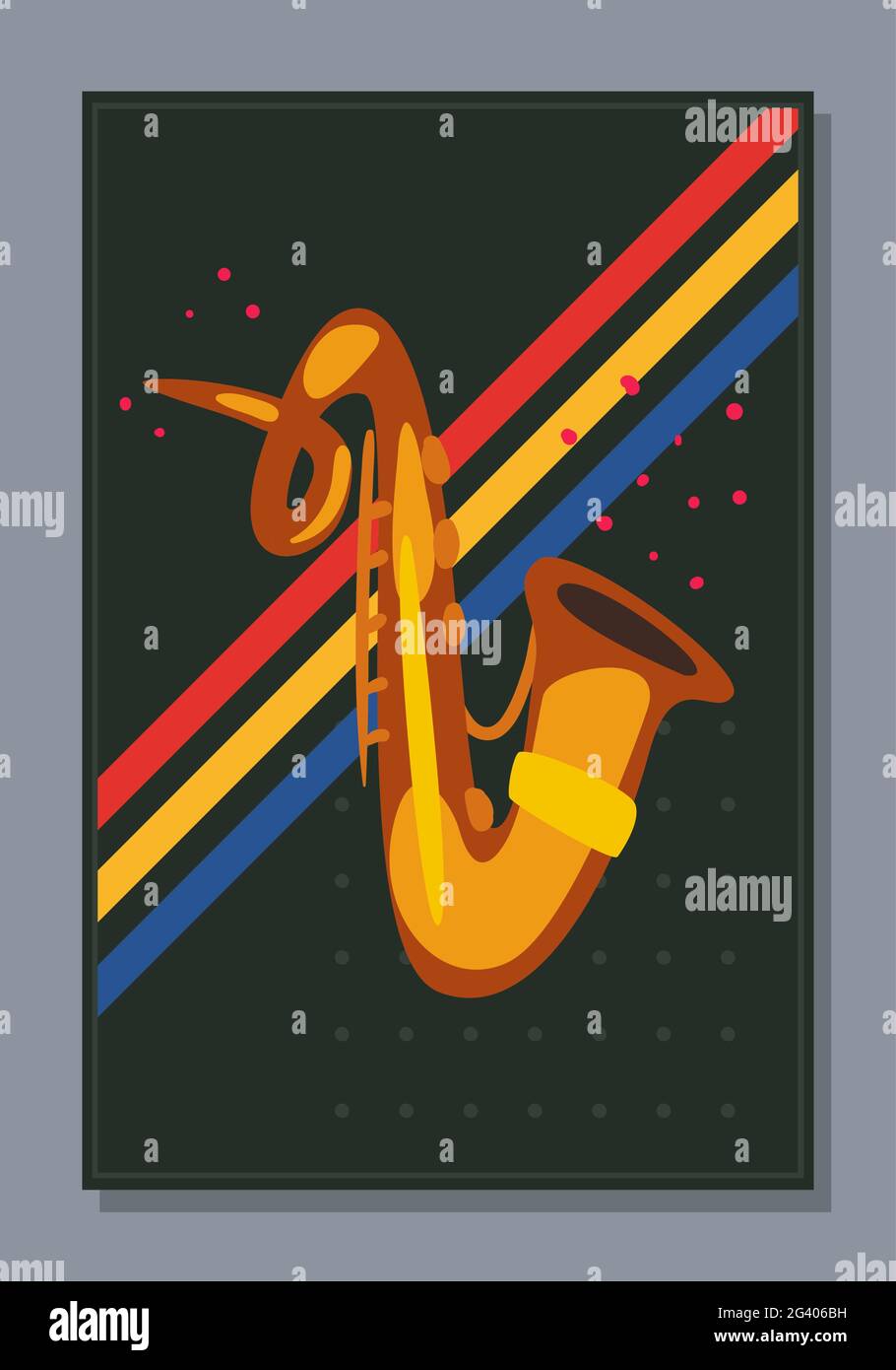 saxophone music instrument on colored banner Stock Vector Image & Art ...