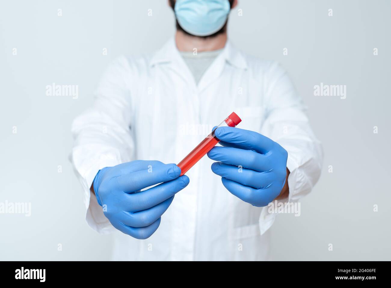 Chemist Presenting Blood Sample, Scientist Analyzing Research Specimen ...