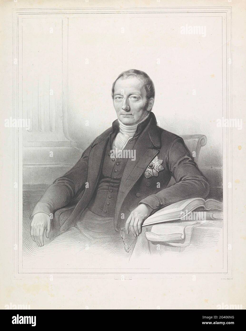 Portrait of Cornelis Theodorus Elout. The person portrayed is at a ...