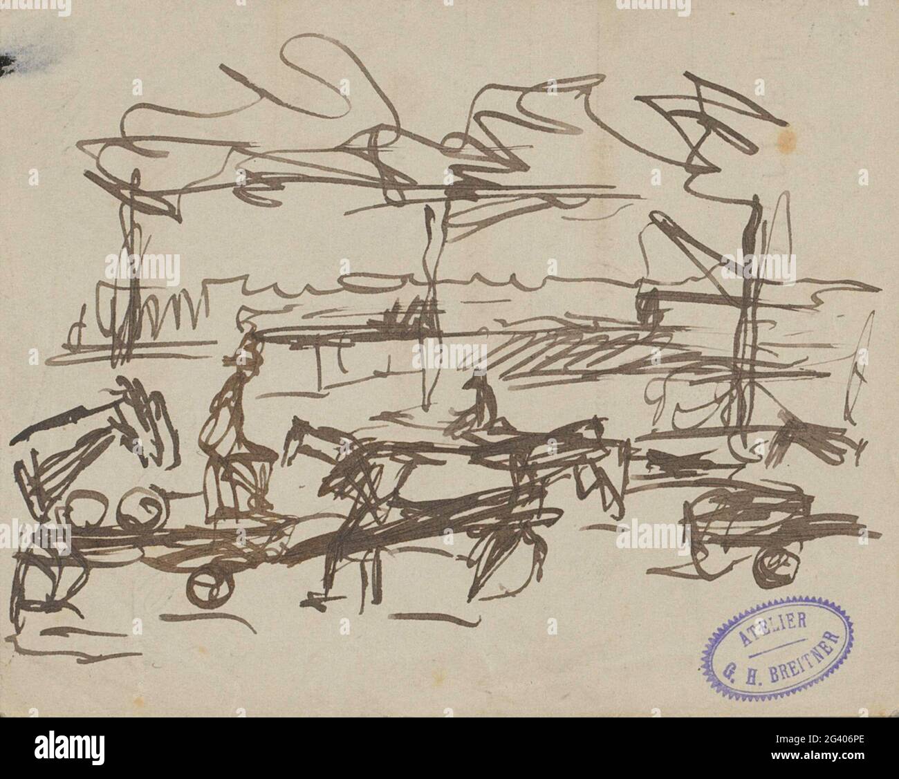 Landscape with ridden artillery Stock Photo - Alamy