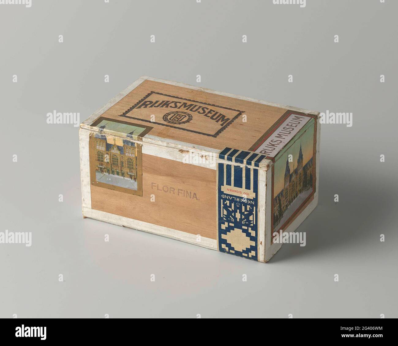 Coffin. Cigar box of the Rijksmuseum with three images of the museum ...