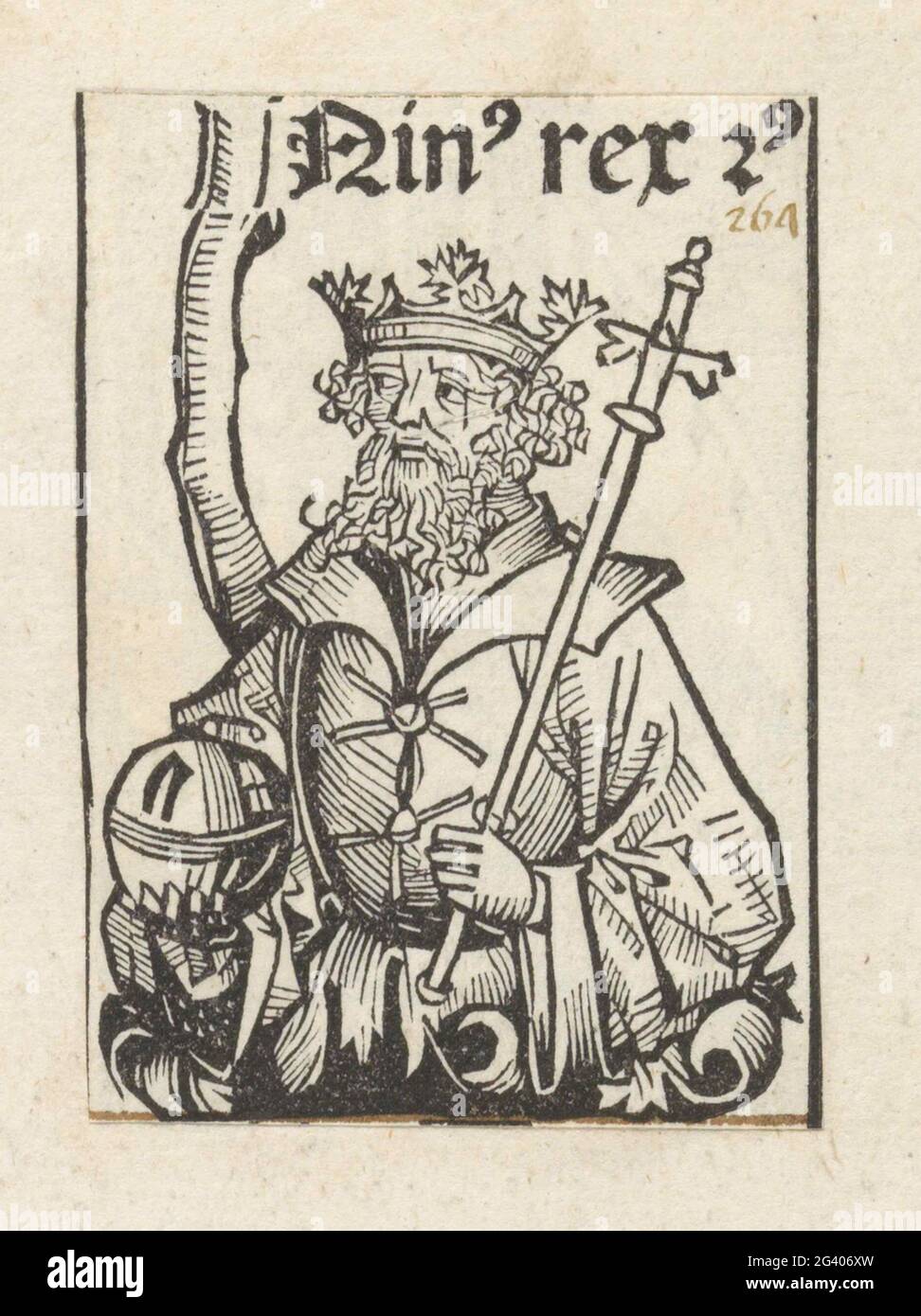 King Ninus; NIN [US] REX 2US; Liber chronicarum. A flower celk in which ...