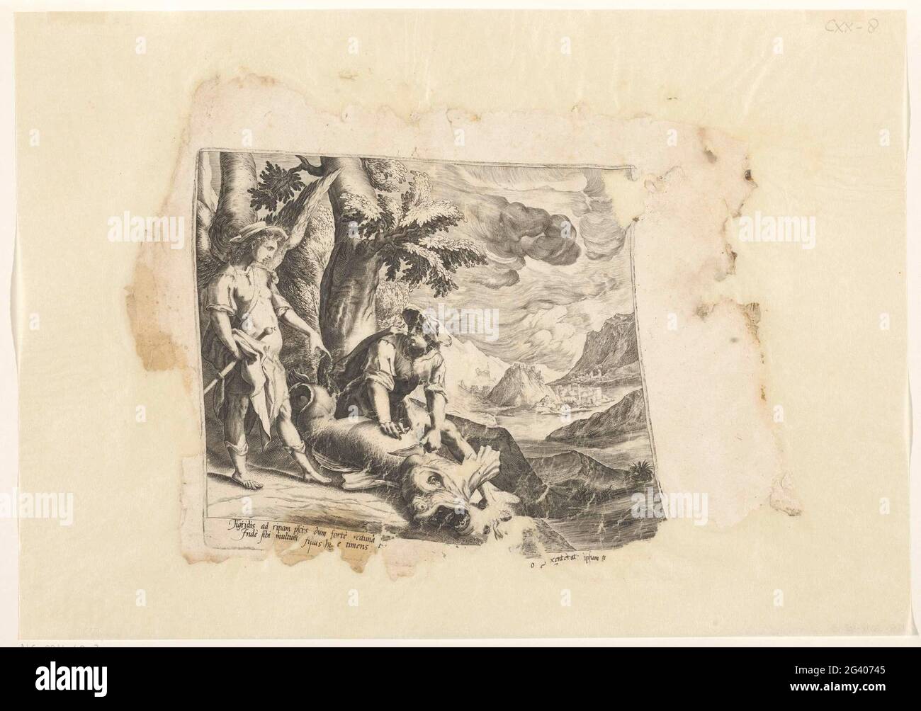 Fishing; History of Tobias. Tobias has caught a fish. The angel Rafael ...