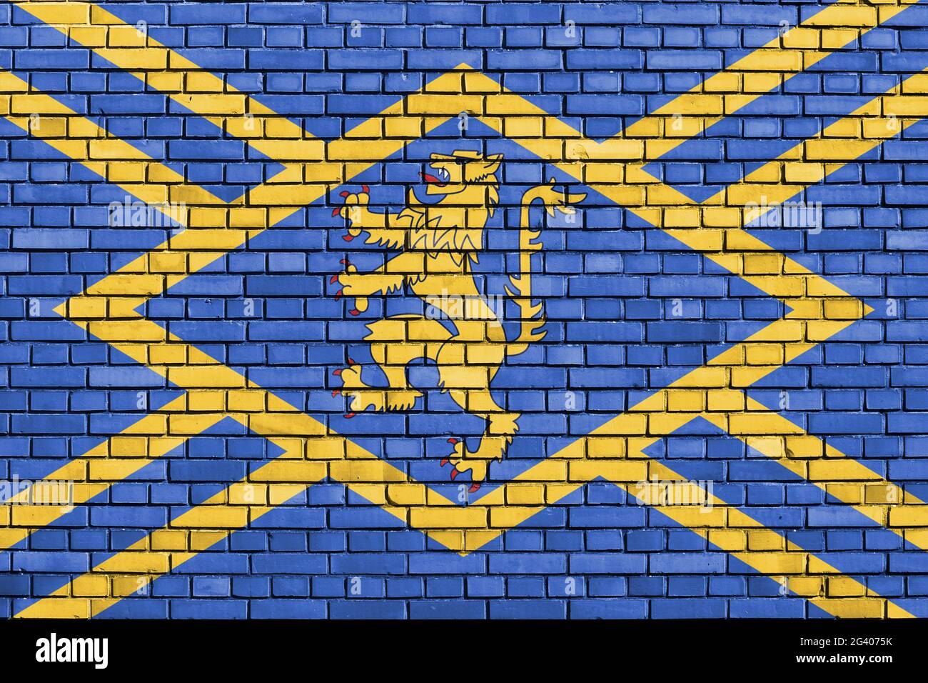 Flag of East Lothian painted on brick wall Stock Photo - Alamy