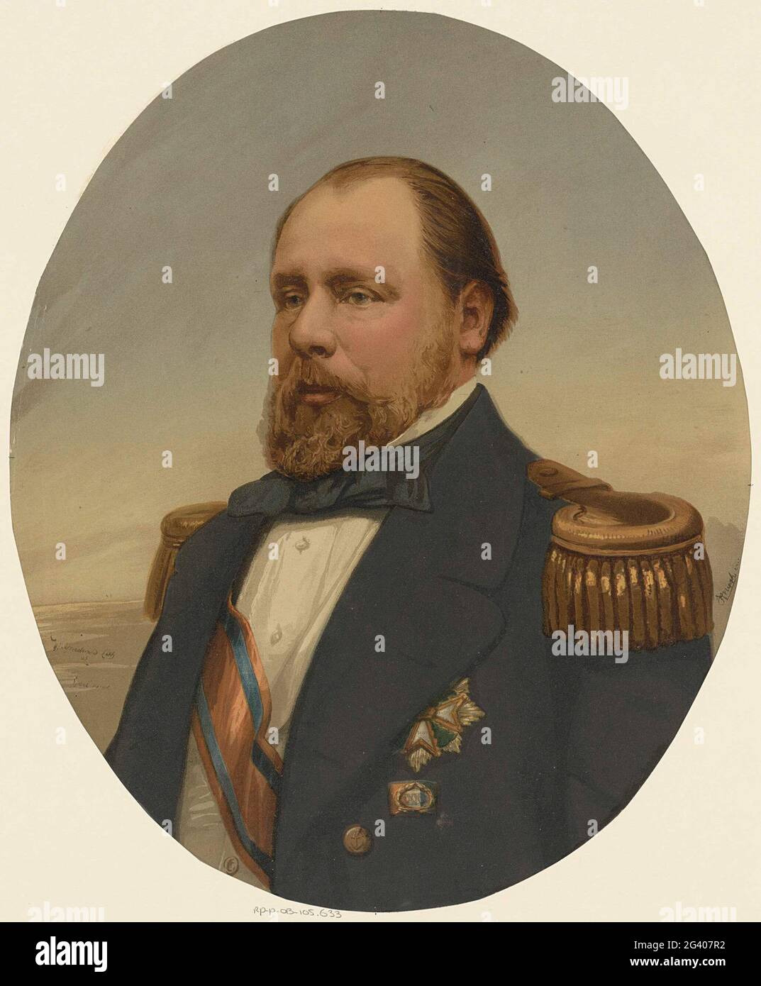 Portrait of Willem III, King of the Netherlands. Portrait of Willem III ...