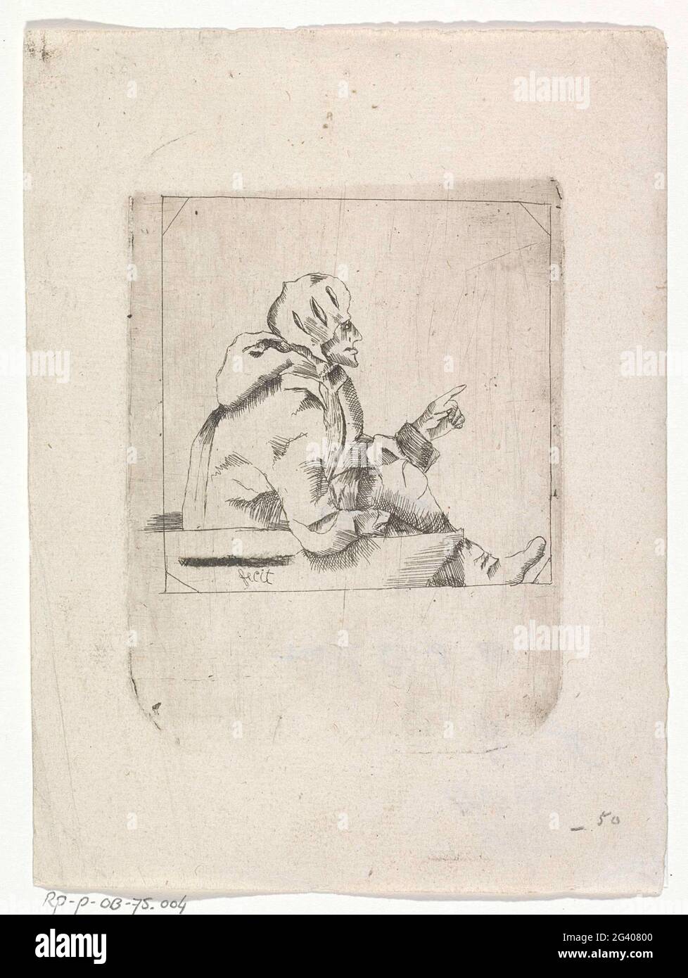 Seated to the right pointing figure Stock Photo - Alamy