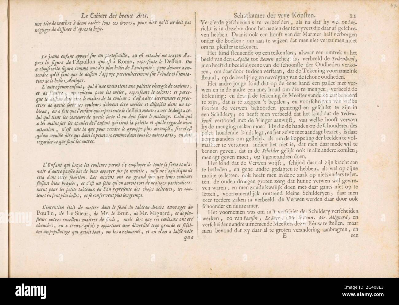 Text sheet about painting. Explanation of the print with the ...