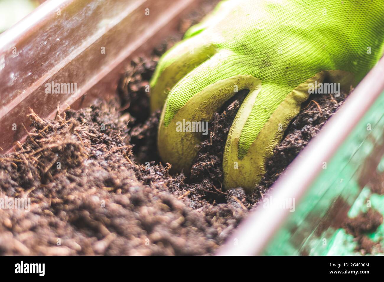 Fruitful soil for urban gardening, close up Stock Photo - Alamy