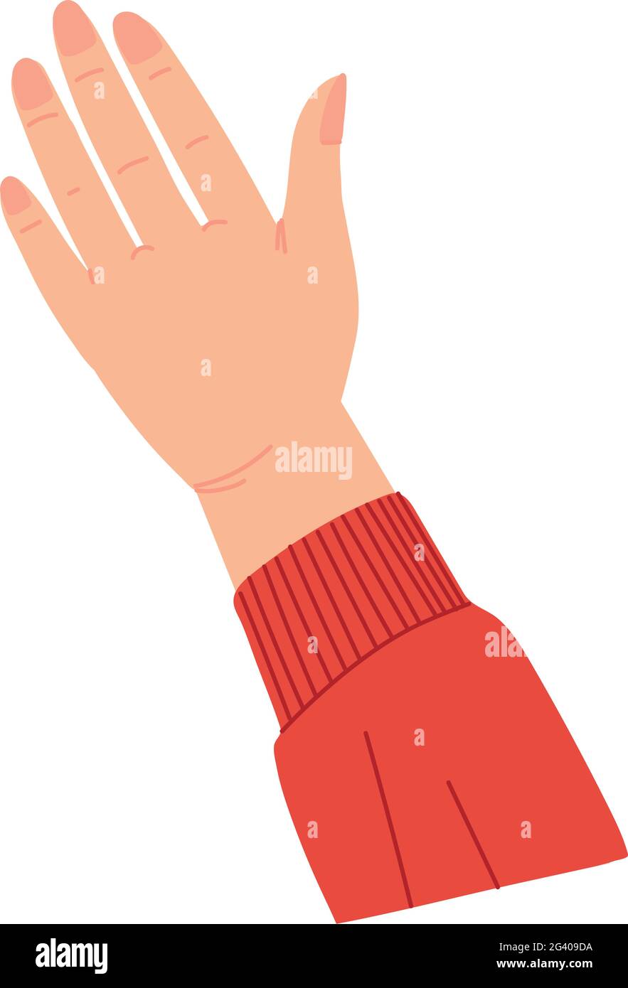 raised hand with red sweater Stock Vector Image & Art - Alamy