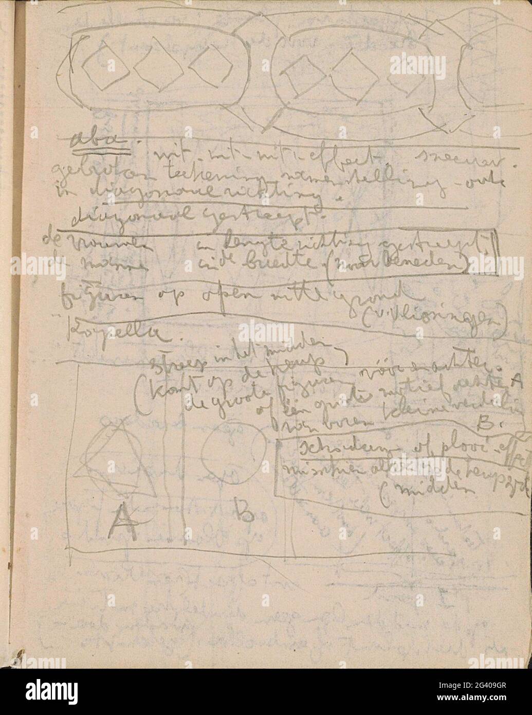 Decorative patterns from aba. Leaf 56 Recto from a sketchbook with 60 ...