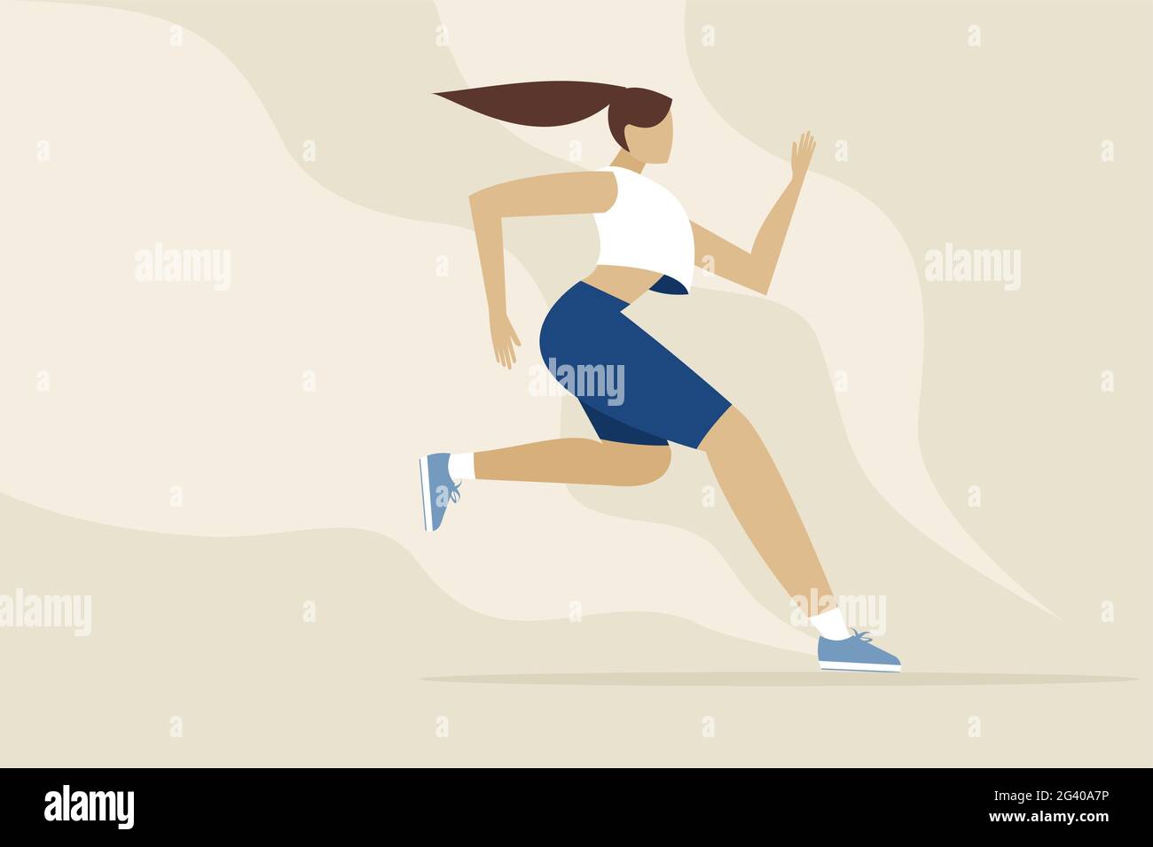 Illustration of a young woman running in speed Stock Vector Image & Art ...