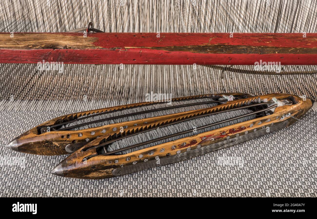 detail of a historic loom Stock Photo - Alamy