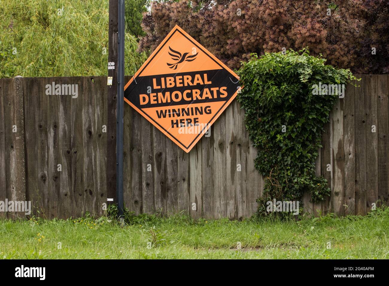 Chesham, UK. 18th June, 2021. A campaign sign for the Liberal Democrat ...
