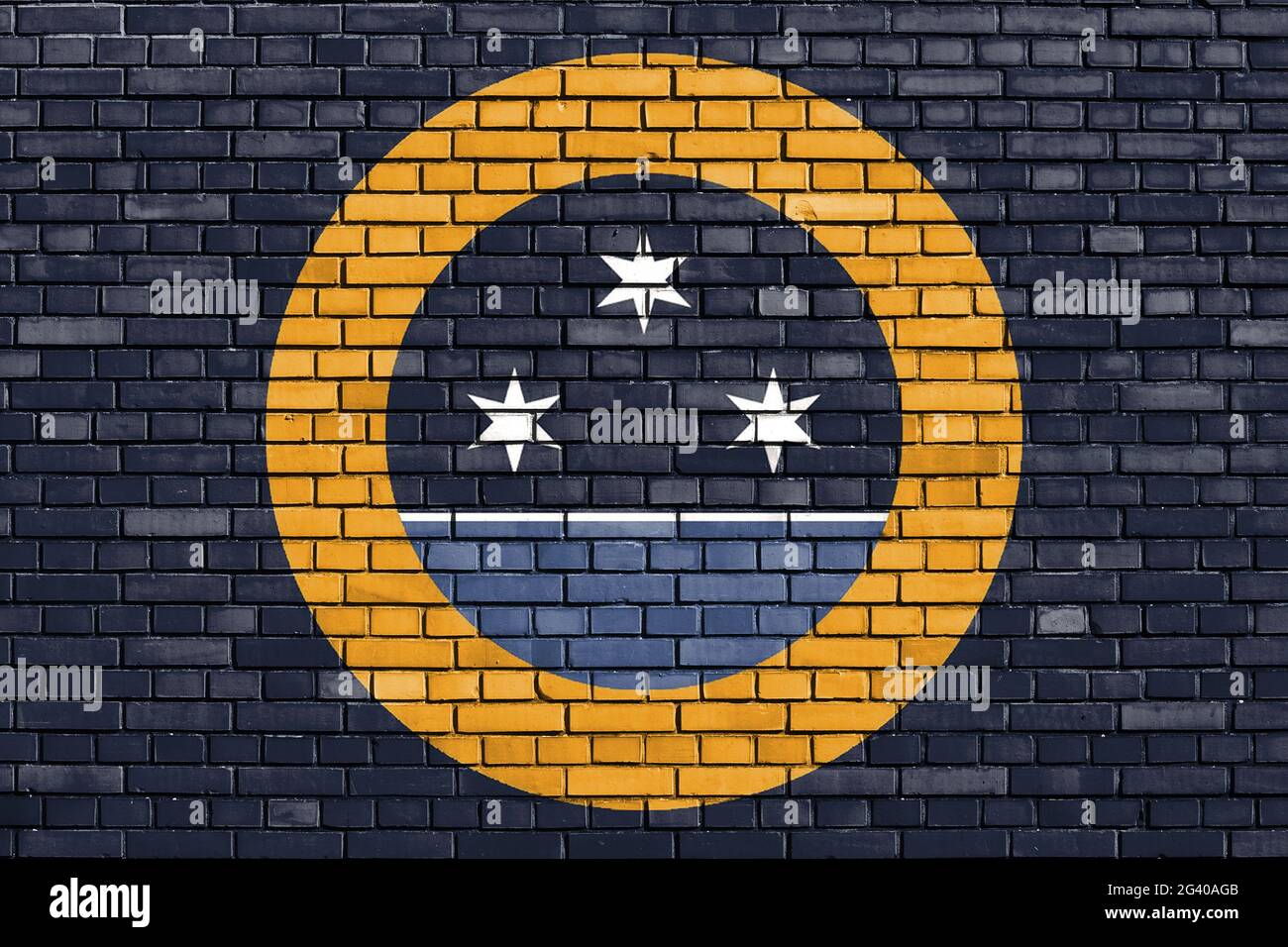 Flag of Rochester painted on brick wall Stock Photo - Alamy
