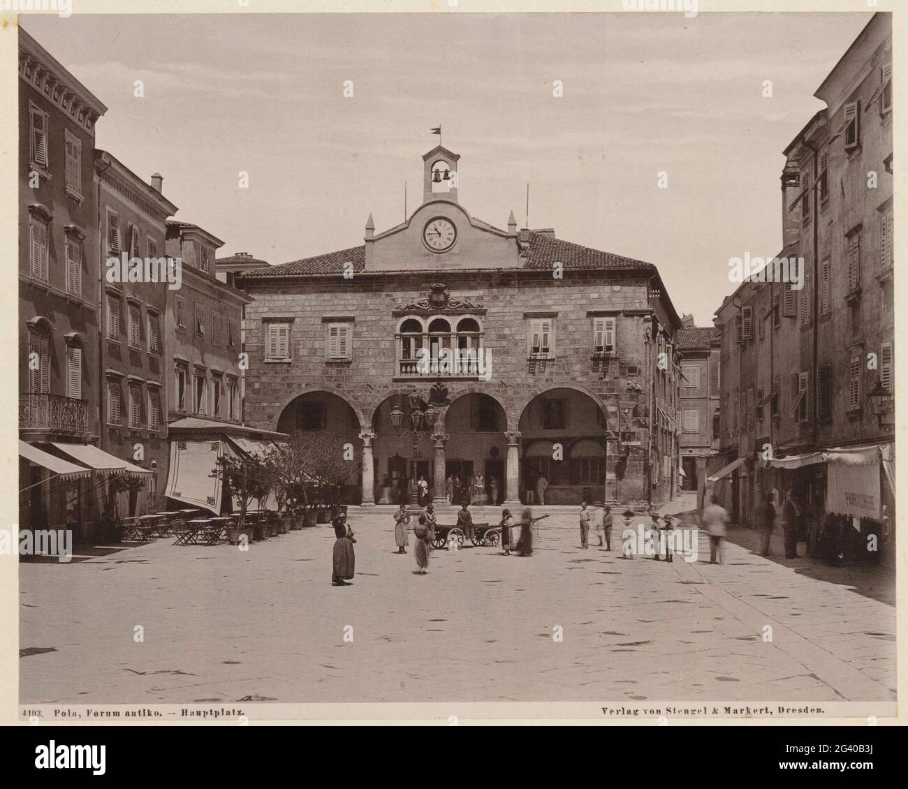 Plein Te Pula; Pola, Forum Antiko. - Main square Stock Photo - Alamy