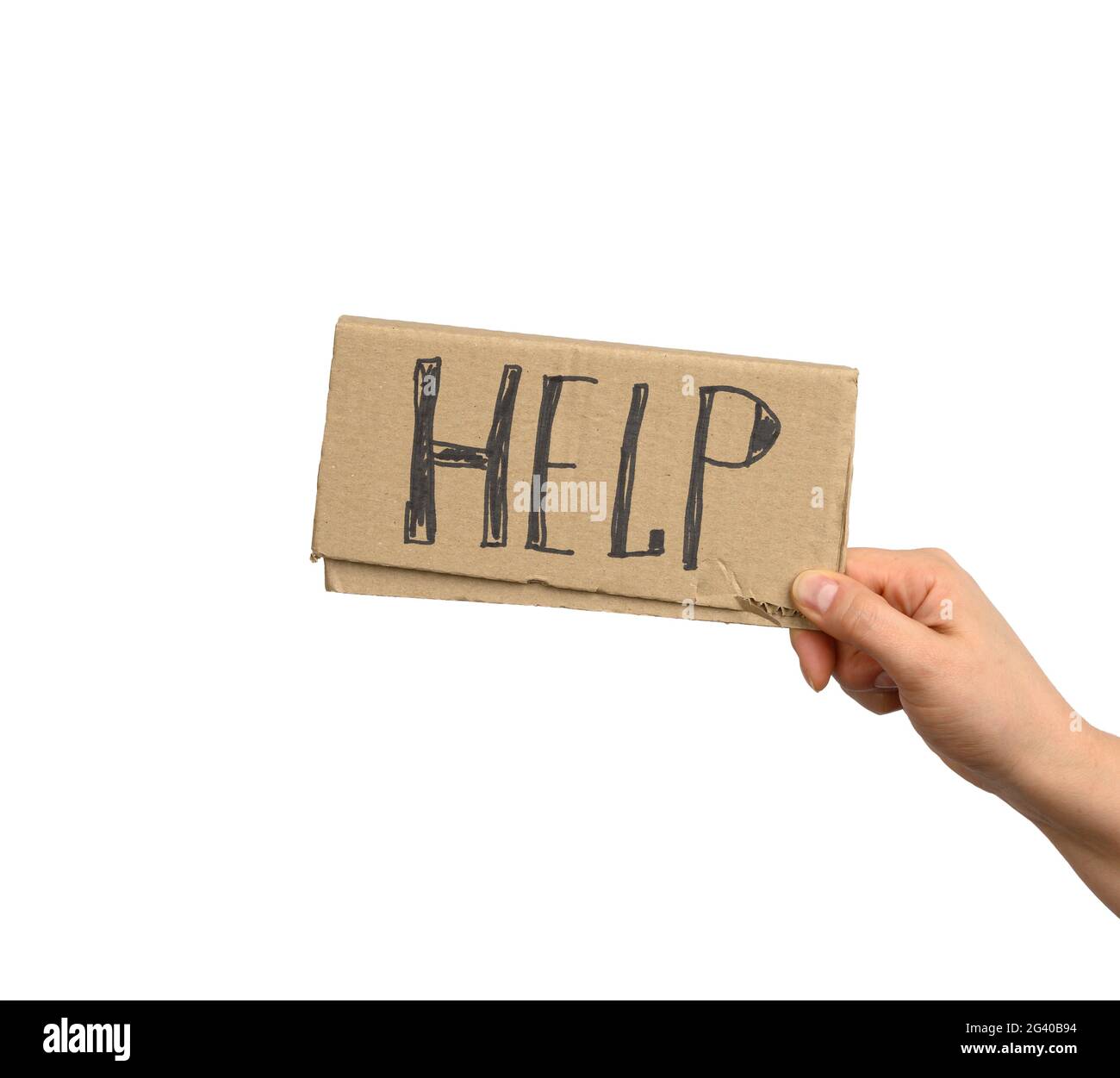 Homeless person with cardboard message Cut Out Stock Images & Pictures ...