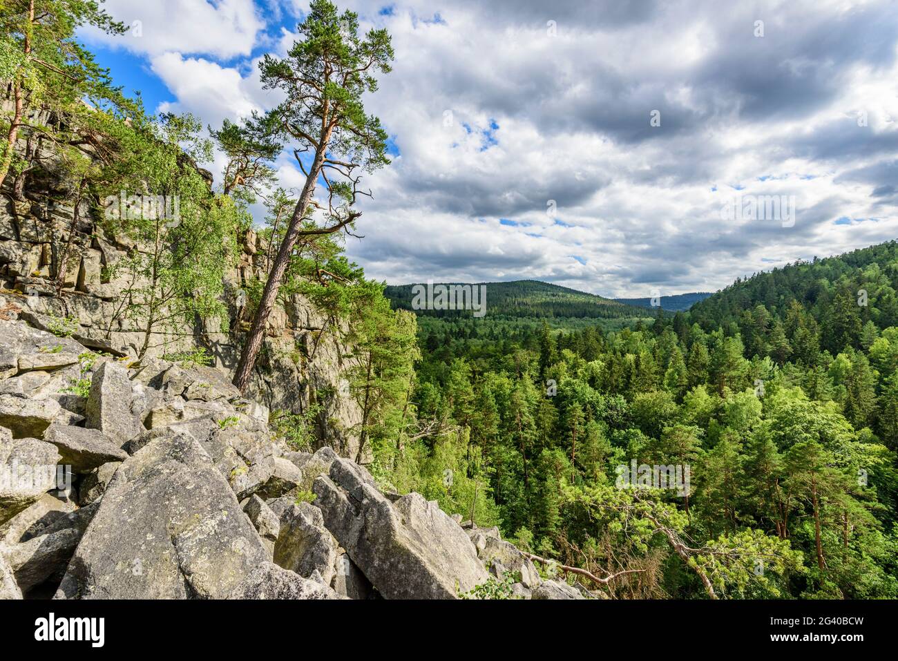 Devil's Wall in the Bohemian Forest in South Bohemia, Czech Republic ...