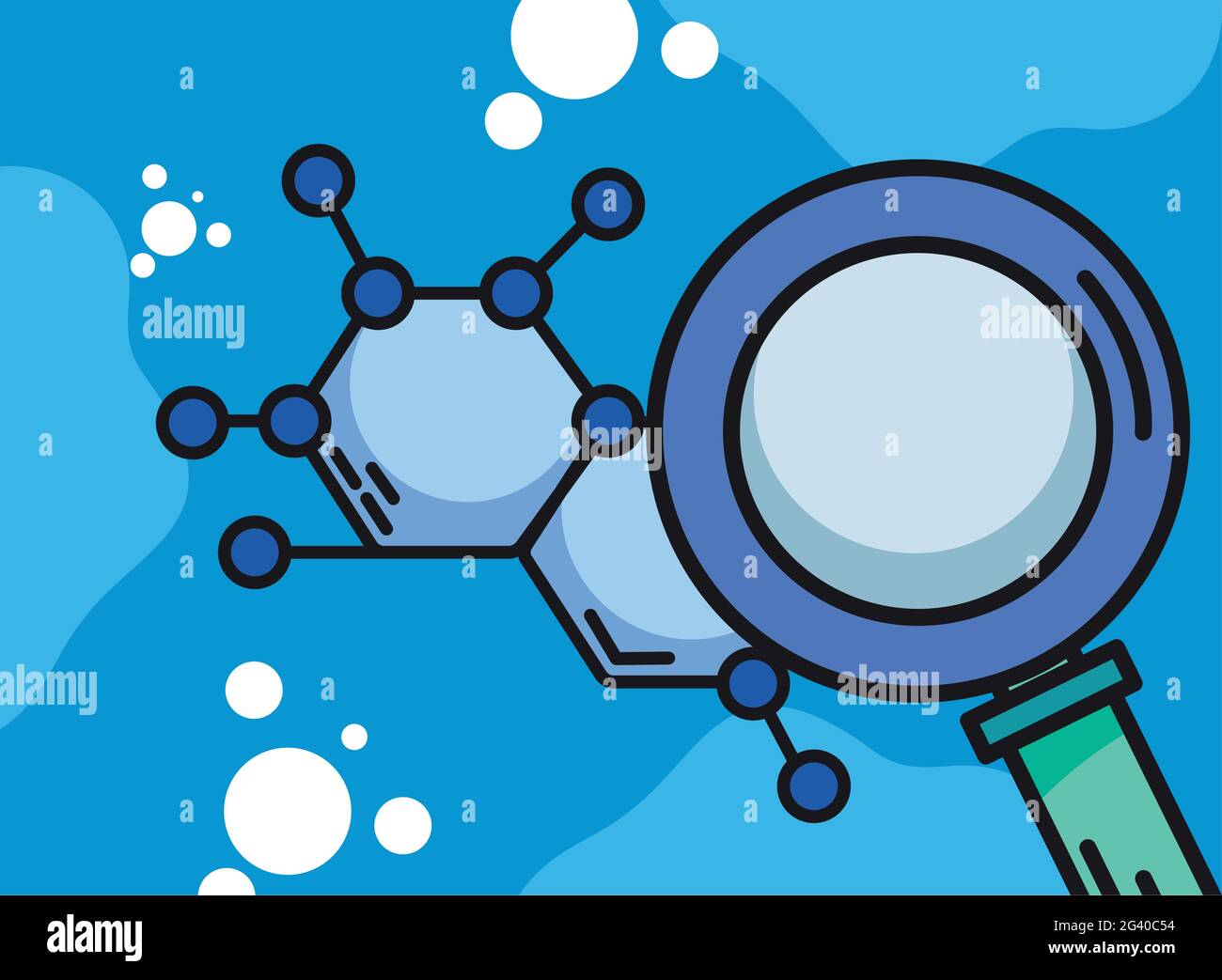 chemistry and science lupe with cell Stock Vector Image & Art - Alamy