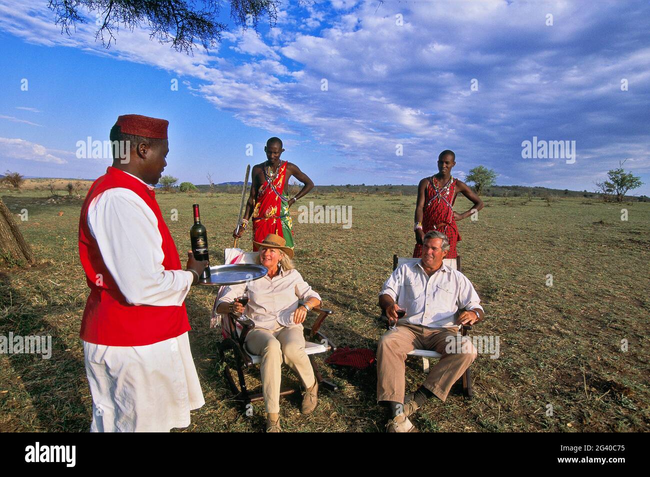 KENYA, MASAI MARA NATIONAL PARK, COTTARS 1920 CAMP, OLD TRADITIONAL ...