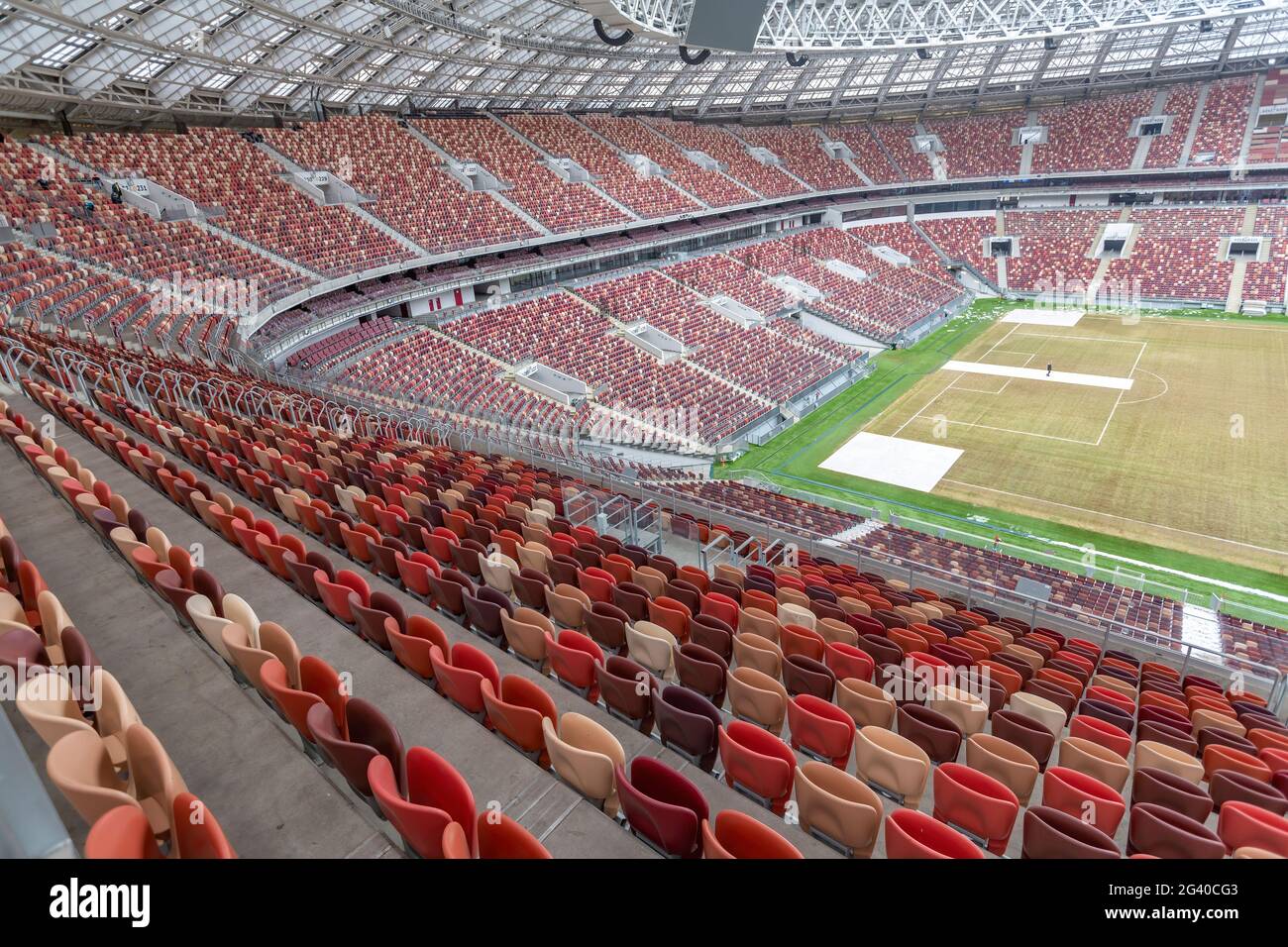 Big sports arena of the Olympic complex Luzhniki in Moscow, Russia ...
