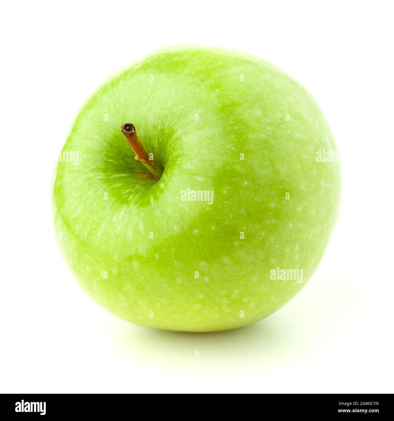 Green apple on a white background with a shadow Stock Photo - Alamy