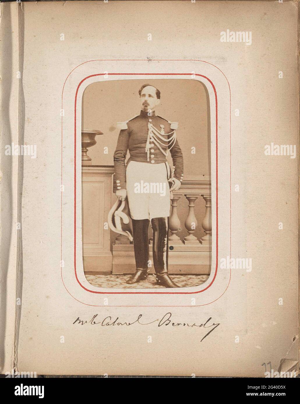 Portrait of Kolonel Bernady. Part of photo album with 28 cartes-de ...