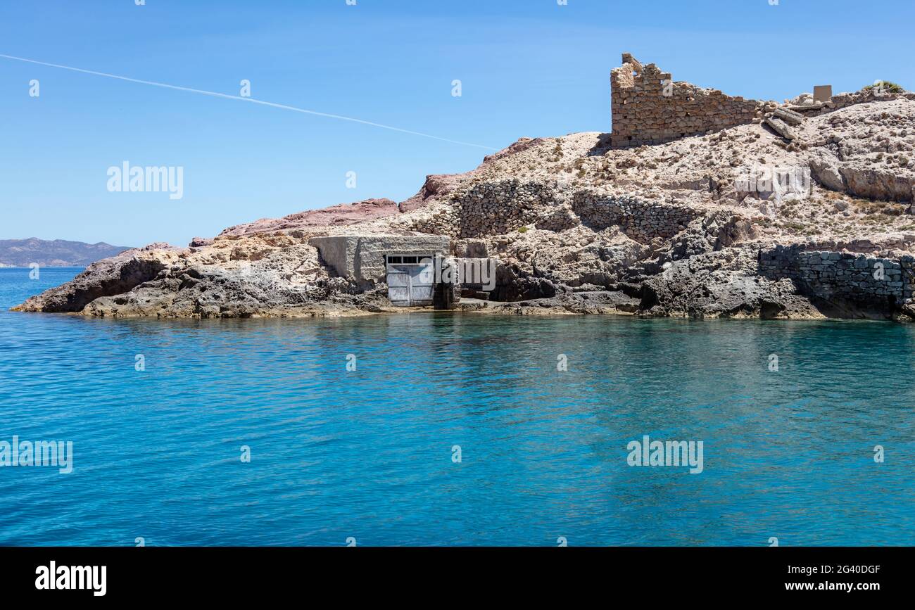 Milos island, Cyclades Greece. Firoporamos or Fyropotamos fishing ...