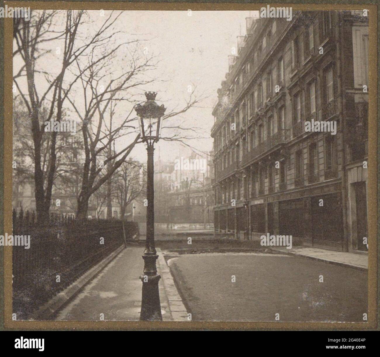 Dry stays street with a dam during the flood of Paris. Part of photo ...