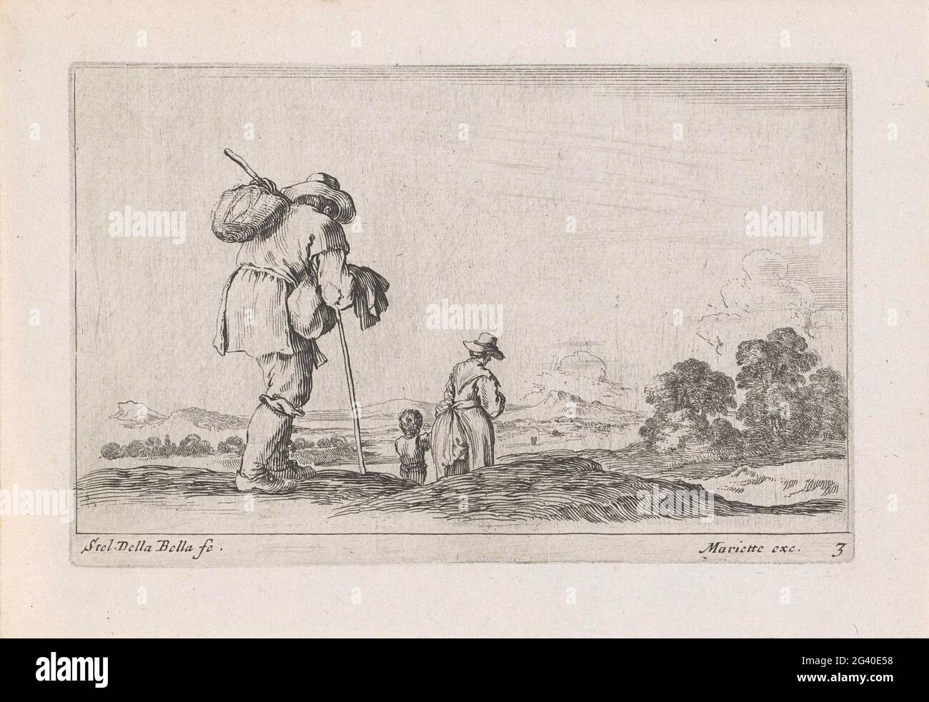 Man with a good bag follows woman with child; Twelve landscapes. A ...