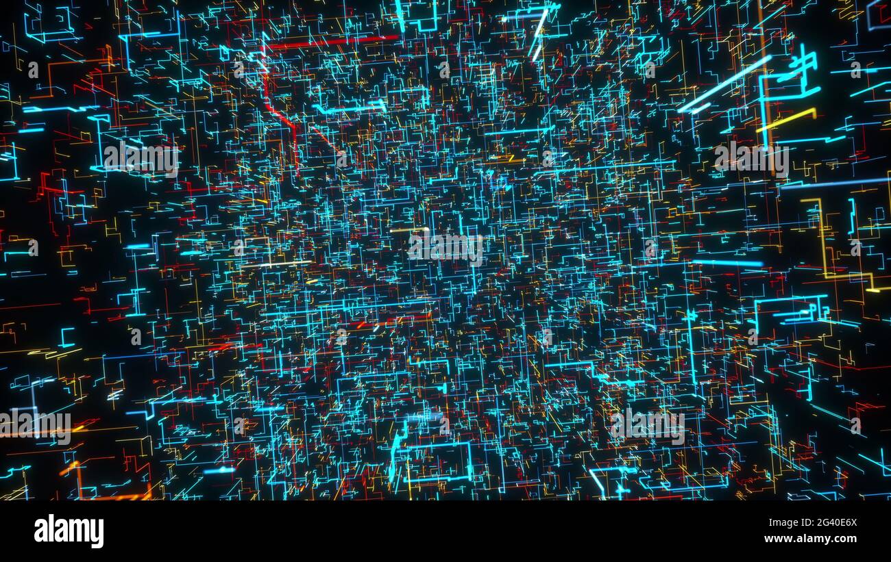 Corner lines, computer generated. 3d rendering digital background Stock ...