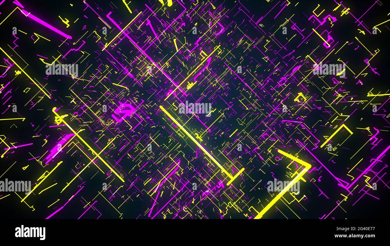 Corner lines, computer generated. 3d rendering digital background Stock ...