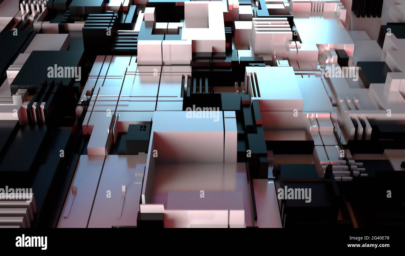 3d render technology background. Abstract geometry surface, computer ...