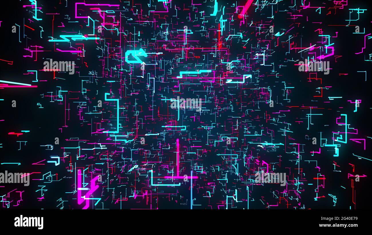 Corner lines, computer generated. 3d rendering digital background Stock ...